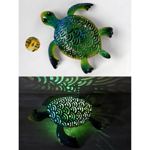 Solar Powered Metal Turtle